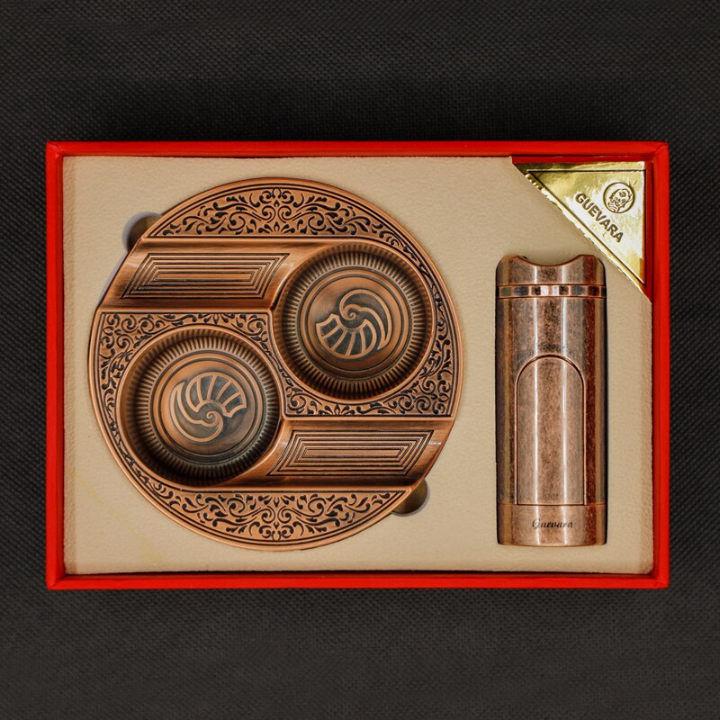 GUEVARA Cigar Lighter Ashtray Set Retro Style Portable Cigar Ashtray ...